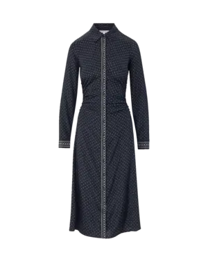 Veronica Beard Lex Stretch Silk Midi Shirtdress