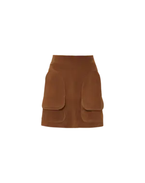 Veronica Beard Norwood Suede Mini Skirt - Whisky