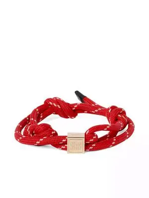 Miu Miu Cord Bracelet With Engraved Logo Detail - Gold