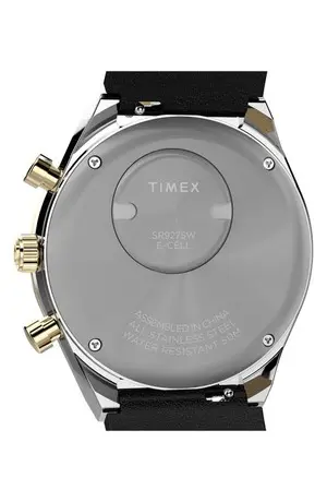 TIMEX® Q Chronograph Leather Strap Watch