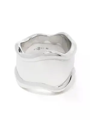 ESHVI Wave Brass Ring Silver