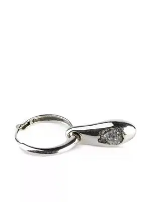 PARTS OF FOUR Teardrop-charm Hoop Earring - Silver