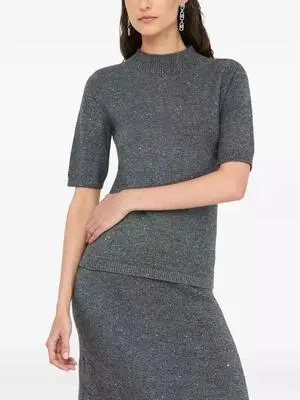 Liu Jo Mock Neck Short Sleeve Sweater