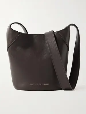 Brunello Cucinelli Bead-embellished Leather Shoulder Bag