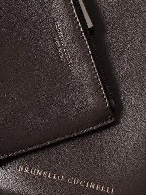 Brunello Cucinelli Bead-embellished Leather Shoulder Bag
