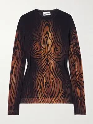 JEAN PAUL GAULTIER Printed Mesh T-shirt - Brown