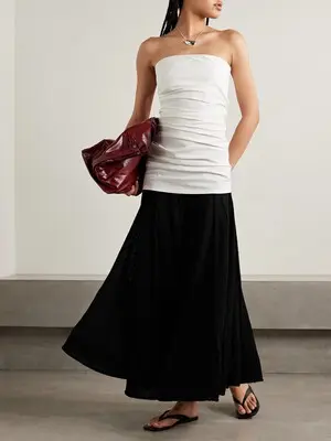 Proenza Schouler Tavia Distressed Knitted Midi Skirt - Black