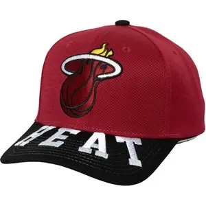 Mitchell & Ness Miami Heat Underarch Two-tone Pro Crown Snapback Hat - Red