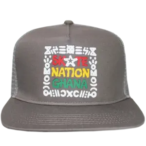 CROSS COLOURS Skate Nation Tribal Print Trucker Hat - Grey