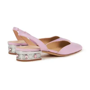 AIMEE ANN LOU Izella Leather Slingbacks