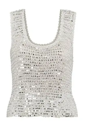 Calypso St. Barth Lucia Sequin Crochet Top