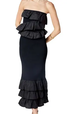 Endless Rose Strapless Ruffle-detail Maxi Dress