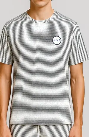 D.RT Vacay Stripe T-shirt - White / Blue
