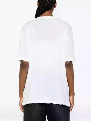 JAMES PERSE Scalloped Cotton T-shirt - White