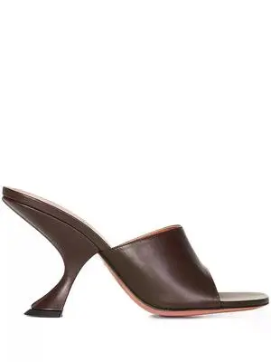 Amina Muaddi Heeled Open-toe Pumps - Brown