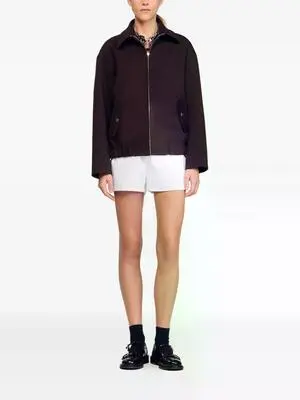 Sandro Zip-fastening Jacket With Elasticated Hem