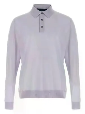 Kiton Ciro Long-cuffed Wool Polo Shirt - Blue