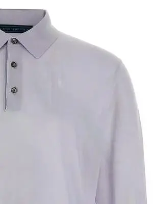 Kiton Ciro Long-cuffed Wool Polo Shirt - Blue