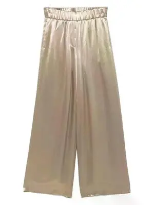 Peserico Wide-leg Satin Trousers - Green