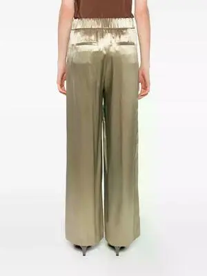 Peserico Wide-leg Satin Trousers - Green