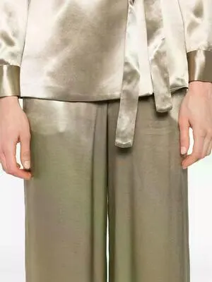 Peserico Wide-leg Satin Trousers - Green