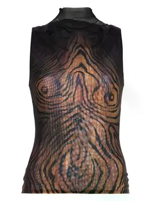 JEAN PAUL GAULTIER High-neck Printed Top