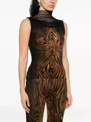 JEAN PAUL GAULTIER High-neck Printed Top