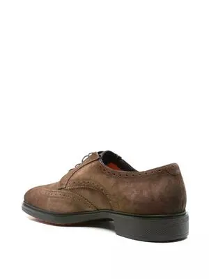 Santoni Leather Derby Shoes - Brown