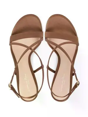 GIANVITO ROSSI Slingback Cross-strap Sandals - Brown