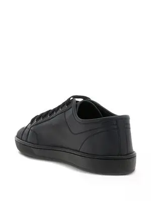 Saint Laurent Logo-detail Leather Sneakers - Black
