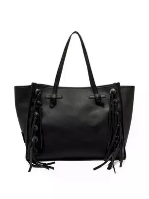 GIANNI CHIARINI Marcella Leather Tote Bag With Fringe Detail - Black