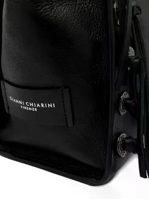 GIANNI CHIARINI Marcella Leather Tote Bag With Fringe Detail - Black
