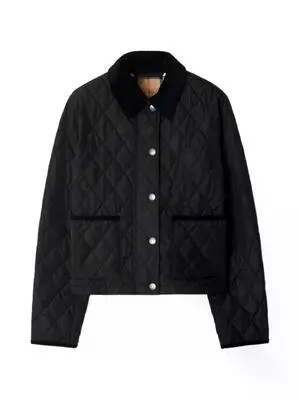 BURBERRY Burberry Cropped Quilted Jacket With Corduroy Collar