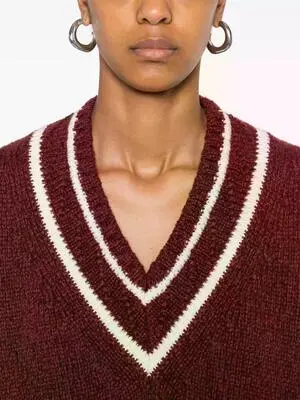 Moncler V-neck Sweater - Red
