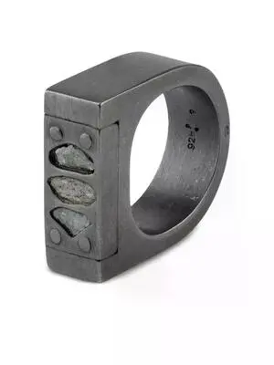PARTS OF FOUR Plate Single Three-diamond-slab Ring