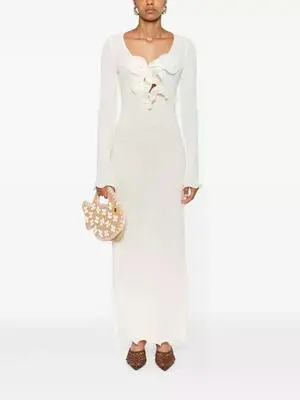Magda Butrym Floral-appliqué Maxi Dress - White