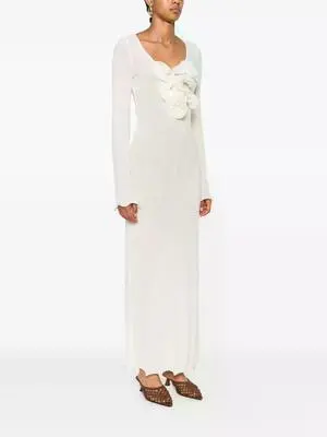 Magda Butrym Floral-appliqué Maxi Dress - White