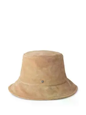 MAISON MICHEL Suede Bucket Hat - Brown