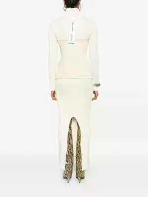 JEAN PAUL GAULTIER Ribbed-knit Corset Dress - Neutrals