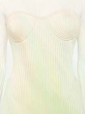 JEAN PAUL GAULTIER Ribbed-knit Corset Dress - Neutrals