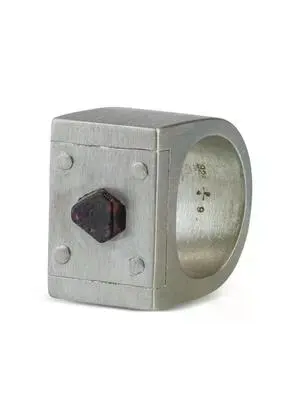 PARTS OF FOUR Plate Single Spinel Ring - Silver