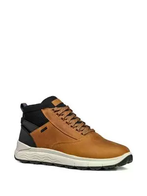 Geox Spherica 4x4 Abx Leather Sneakers - Brown