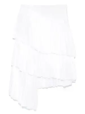 PNK Pleated Asymmetric Skirt - White