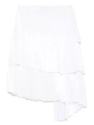 PNK Pleated Asymmetric Skirt - White