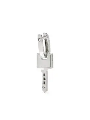 EERA 18k Gold Key Small Earring - White