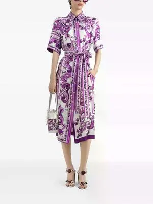 Dolce & Gabbana Majolica-print Midi Shirt Dress