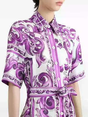 Dolce & Gabbana Majolica-print Midi Shirt Dress
