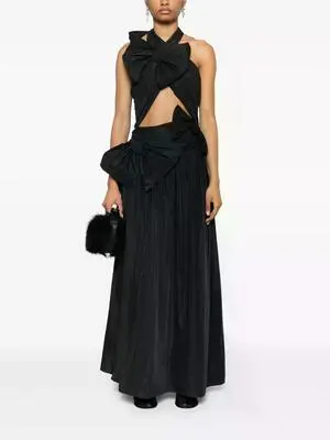 Viktor & Rolf Drape Bow Maxi Dress - Black
