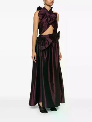 Viktor & Rolf Drape Bow Maxi Dress - Purple