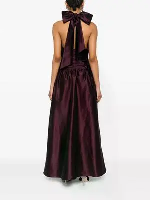 Viktor & Rolf Drape Bow Maxi Dress - Purple